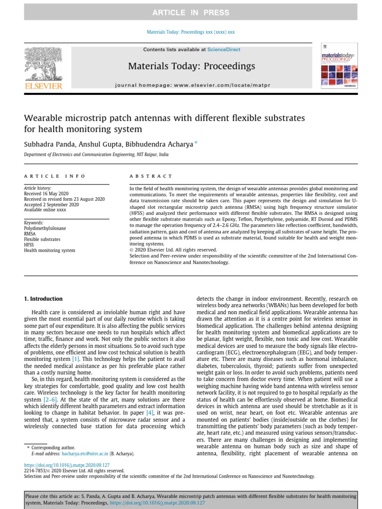 Wearable Microstrip Patch Antennas With Different Flexible Substrates ...
