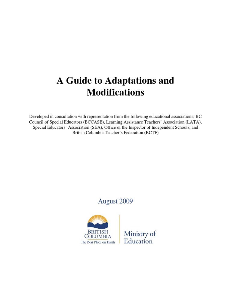 Adaptations and Modifications | PDF | Special Education ...