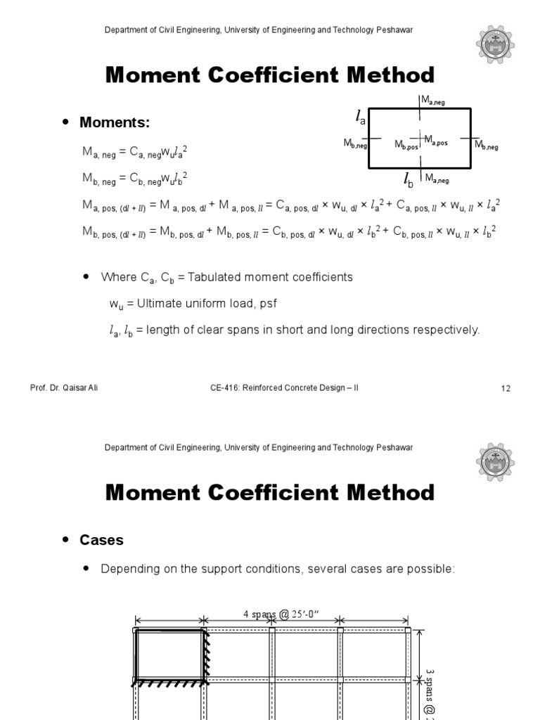 Moment Coefficient Tables PDF | PDF | Composite Material | Building Materials