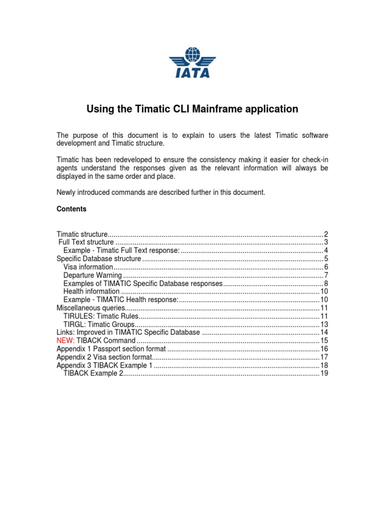 Using The Timatic CLI Mainframe Application | PDF | Travel Visa | Passport