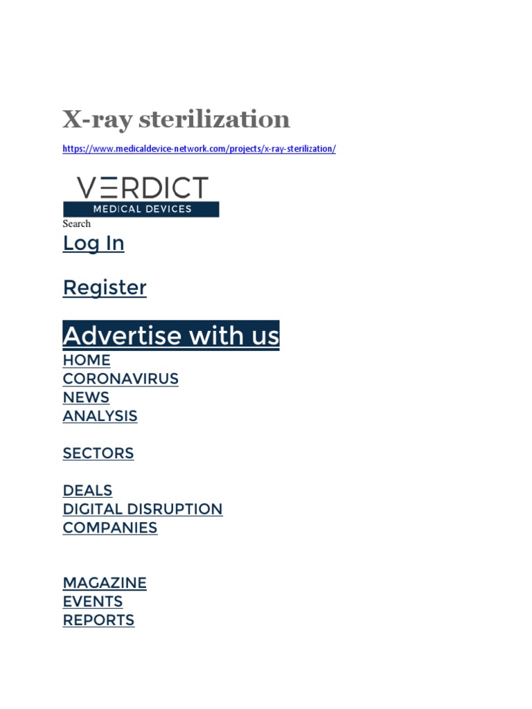 X-Ray-Sterilization System | PDF