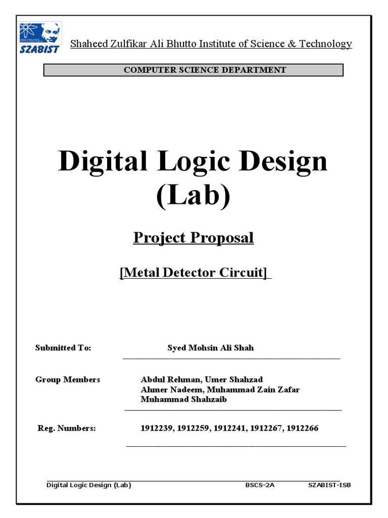 Digital Logic Design (Lab) : Project Proposal | PDF | Detector (Radio ...