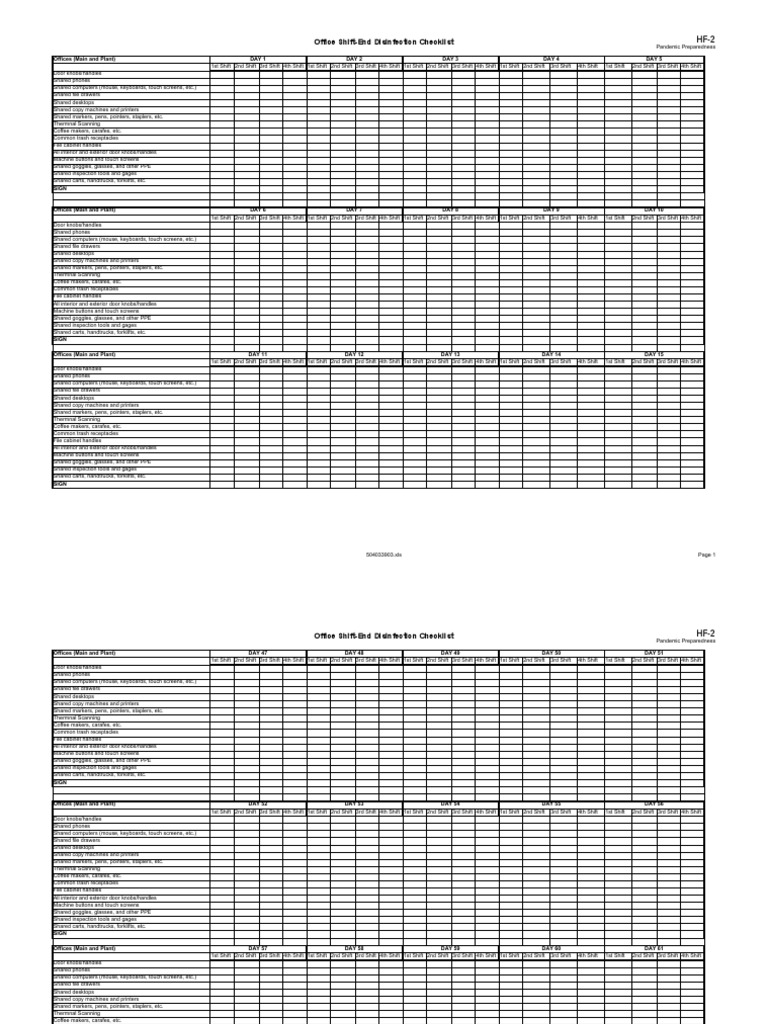 Disinfection Checklist | PDF | Toilet | Home