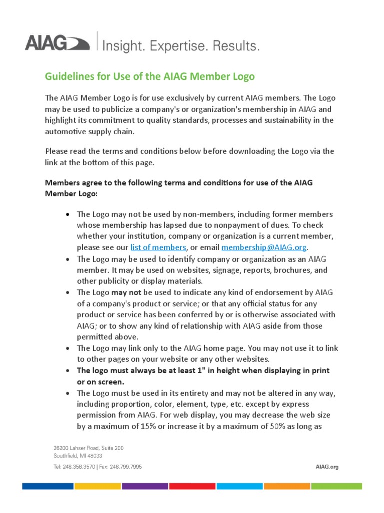 Aiag Logo Policy | PDF | World Wide Web | Internet & Web