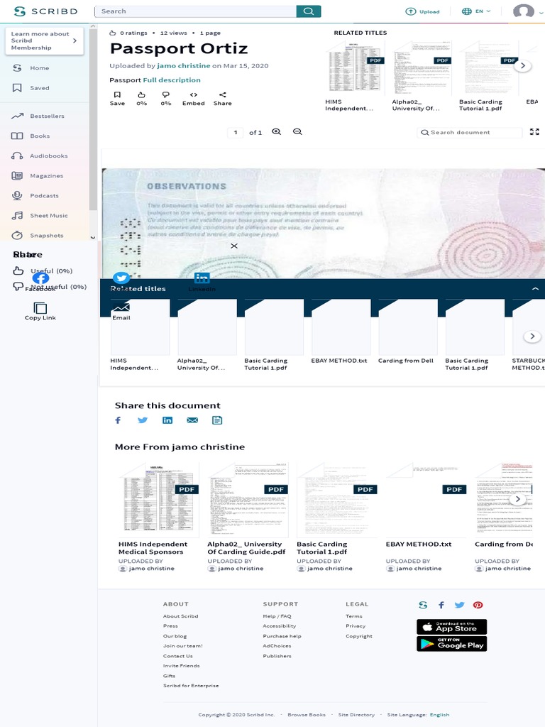 Passport Ortiz: Reward Your Curiosity | PDF | Scribd | Multimedia