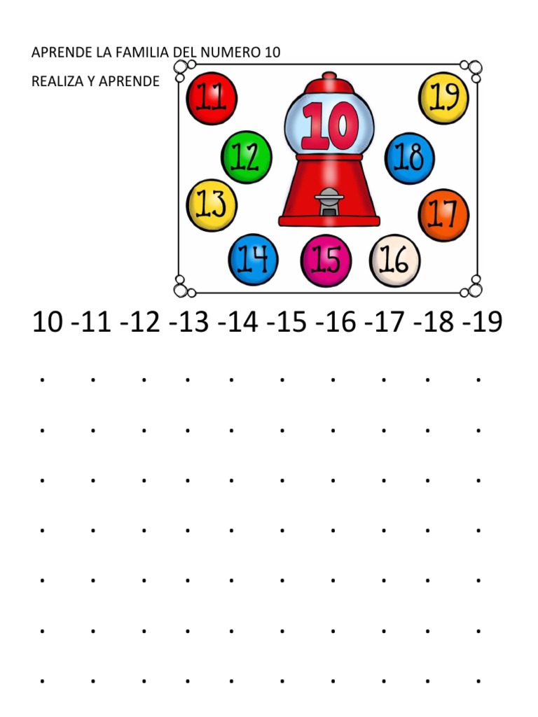 Aprende La Familia Del Numero 10 | PDF
