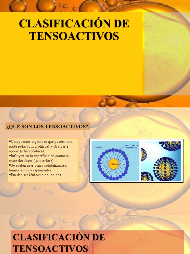 Clasificación de Tensioactivos | PDF | Tensioactivo | Química Física