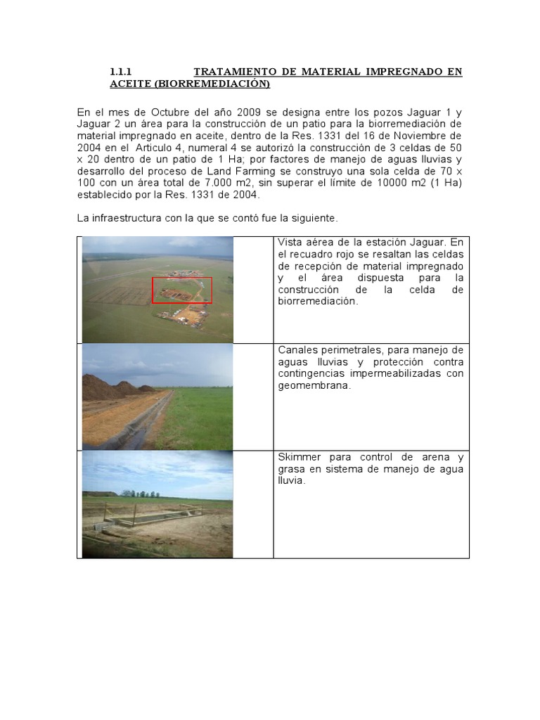 (Biorremediacion) Tratamiento de Material Impregnado en Aceite | PDF ...