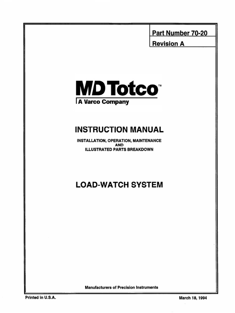 M/D Totco: Instruction Manual | PDF | Power Supply | Calibration