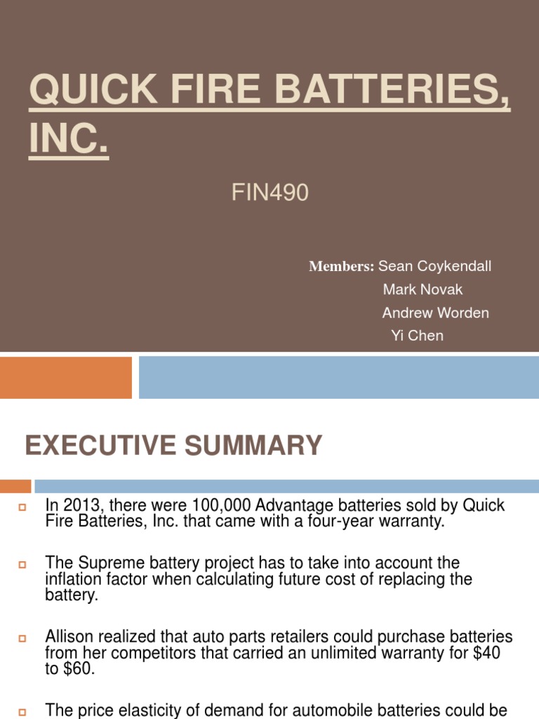 Quick / Rapid Fire Batteries Case Study | PDF | Cost Of Goods Sold ...