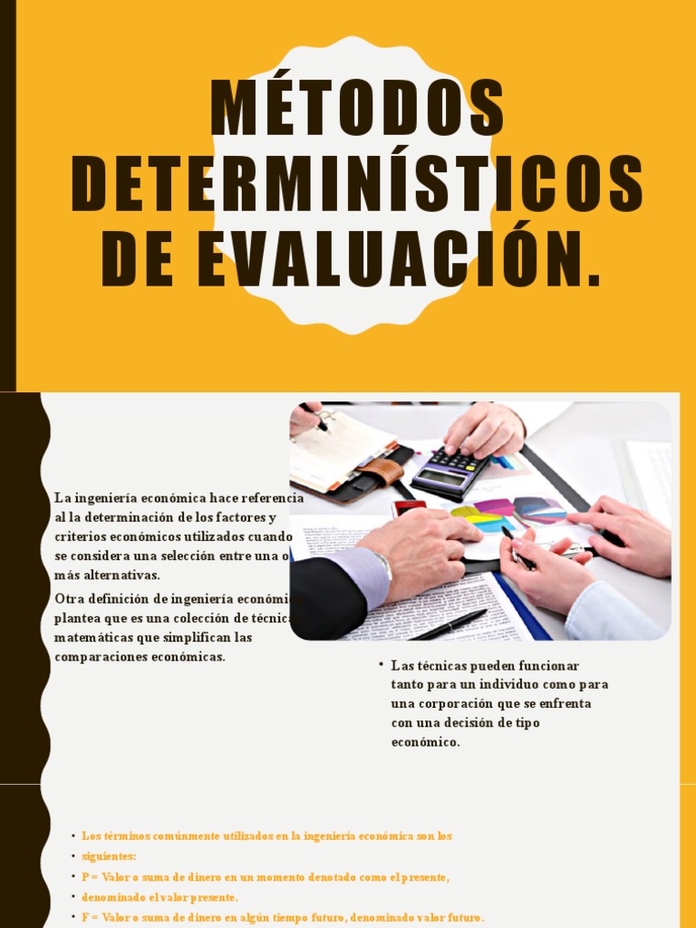 Métodos Determinísticos de Evaluación | PDF | Interés | Precios