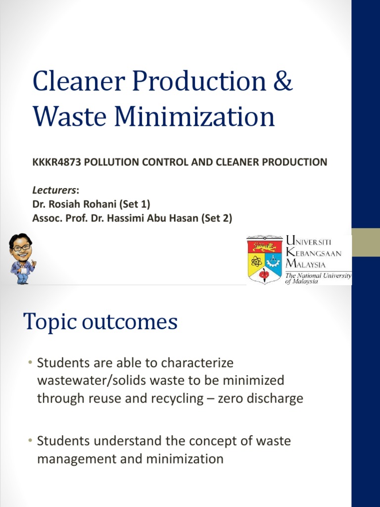 Optimizing Waste Management Through Cleaner Production and Minimization ...