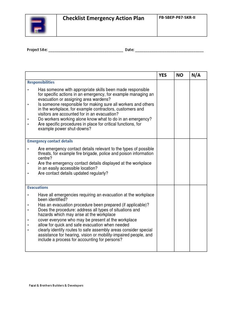 Checklist Emergency Plan | PDF | Emergency Management | First Aid