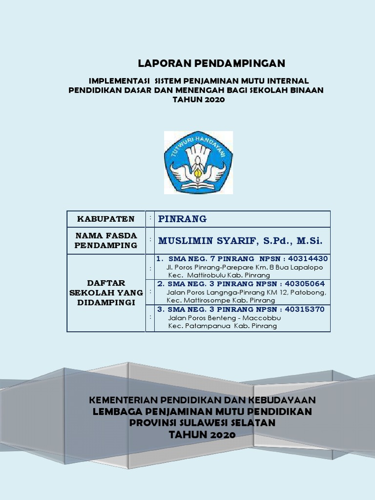 Laporan Pendampingan Fasda SPMI 2020 Muslimin Syarif | PDF