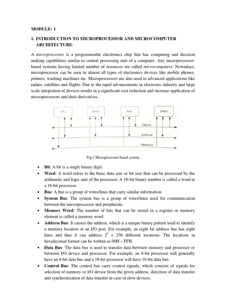 Introduction To Microprocessor and Microcomputer Architecture | PDF | Central Processing Unit ...