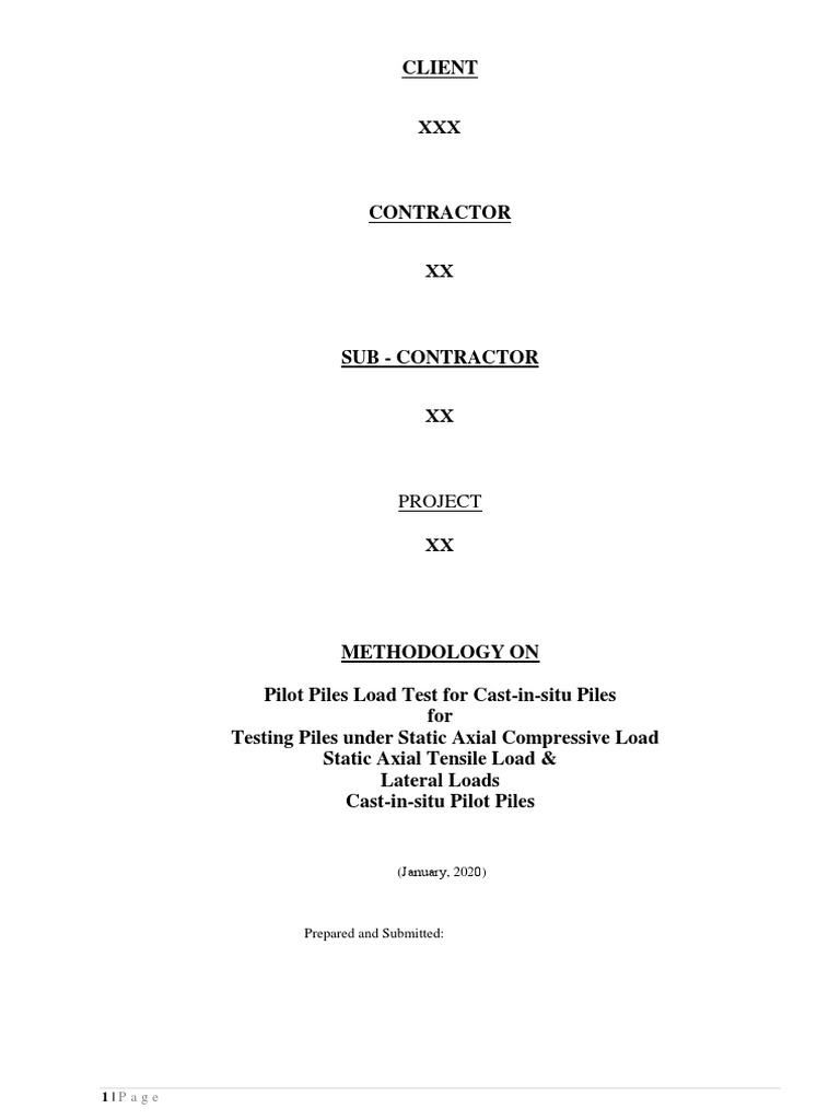 Methodology of Static Pile Load Test | PDF | Deep Foundation | Beam ...
