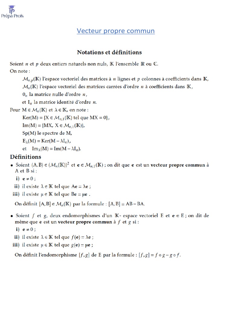 Vecteur Propre Commun PDF | PDF