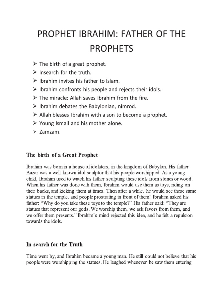 Prophet Ibrahim - Lessons PDF | PDF