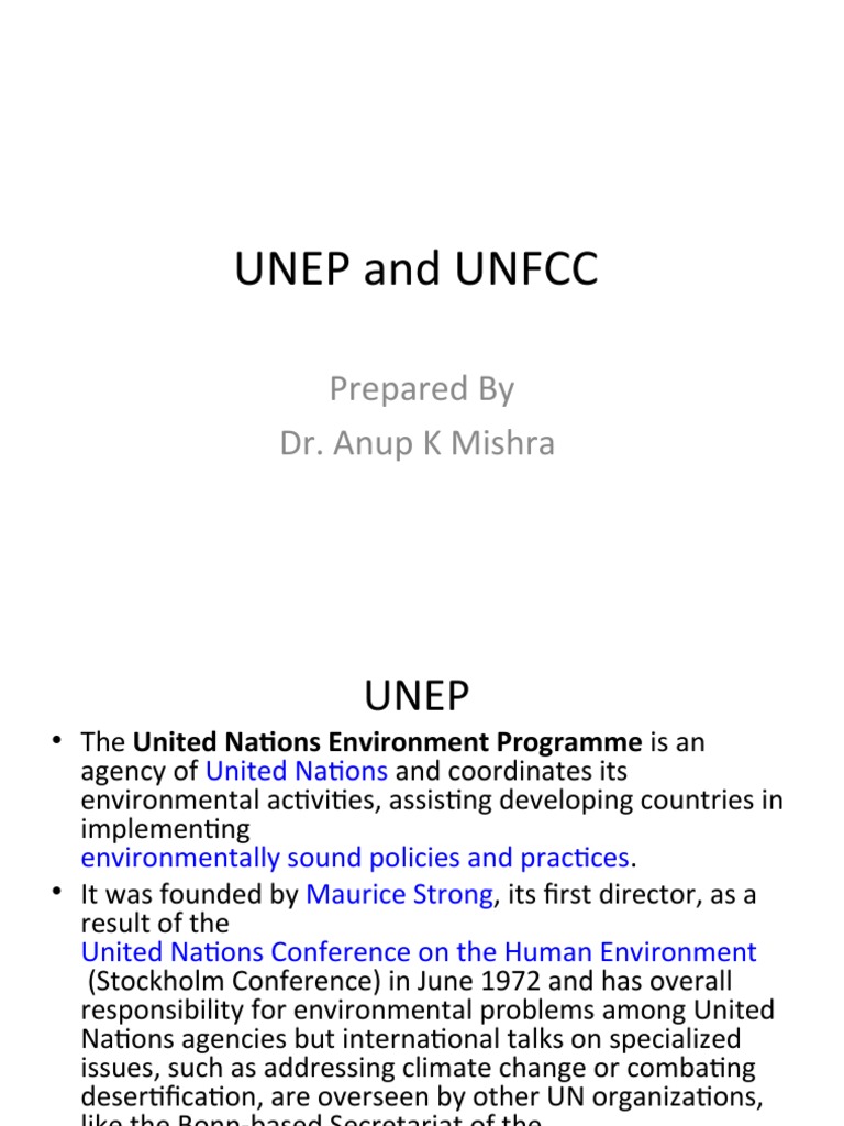 8-BA - UNEP and UNFCC | PDF | United Nations Environment Programme ...