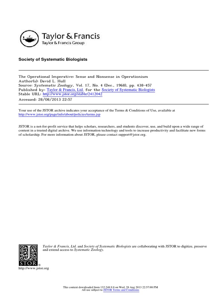 Hull THE OPERATIONAL IMPERATIVE | PDF | Species | Sigmund Freud