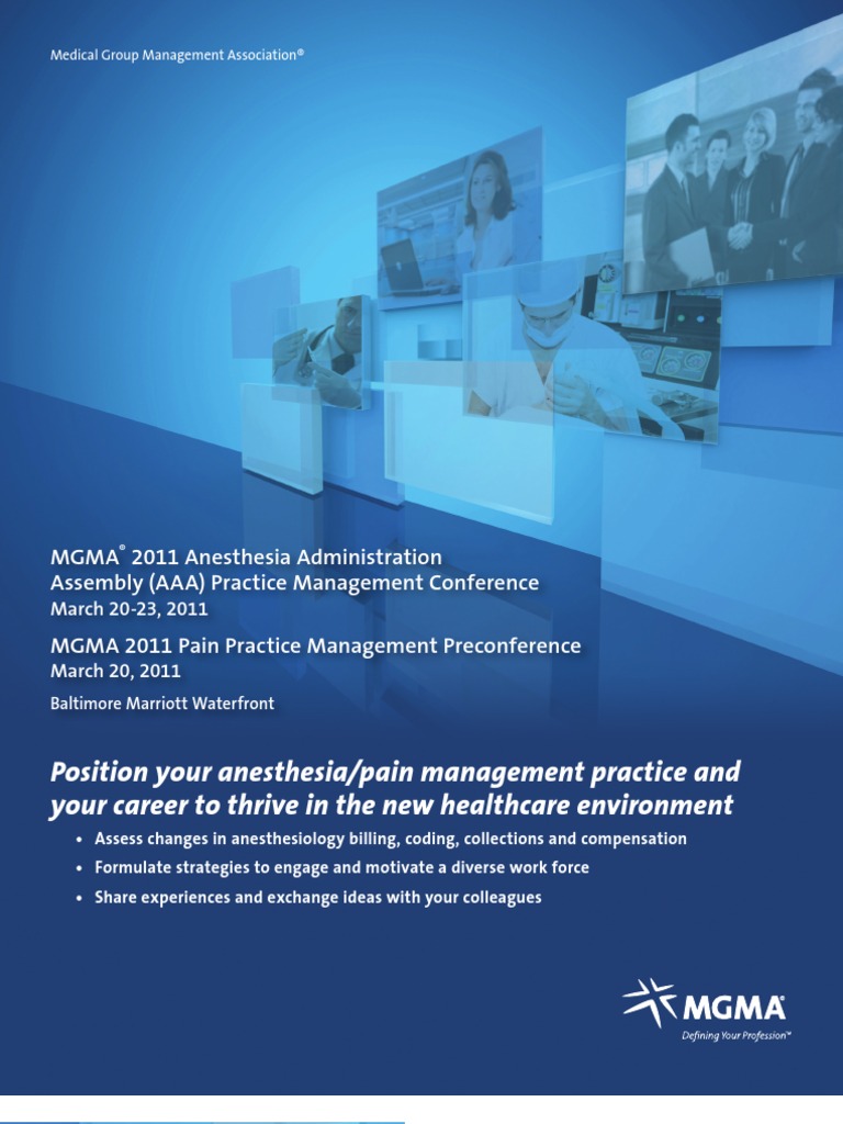 Anesthesia Administration Assembly ConferenceBrochure - MGMA | PDF ...