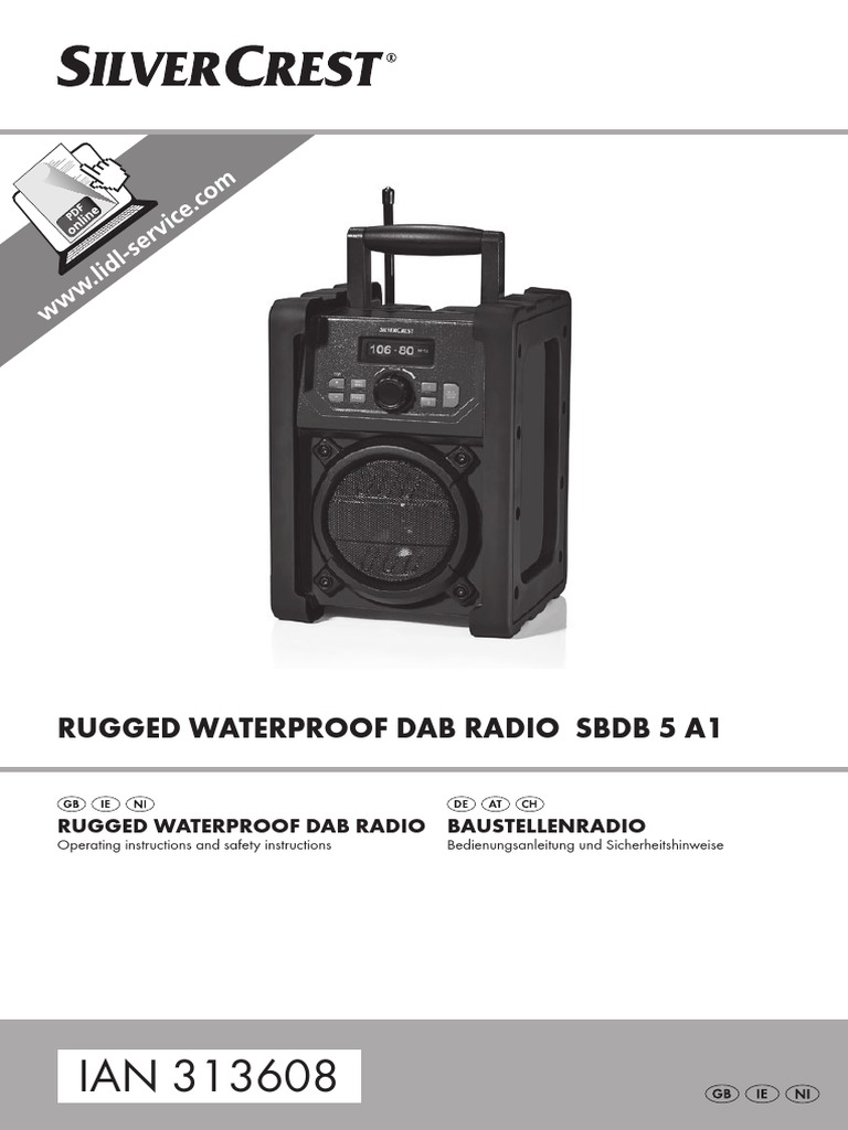 Silvercrest Rugged Waterproof Dab Radio - SBDB - 5 - A1 | PDF | Radio ...