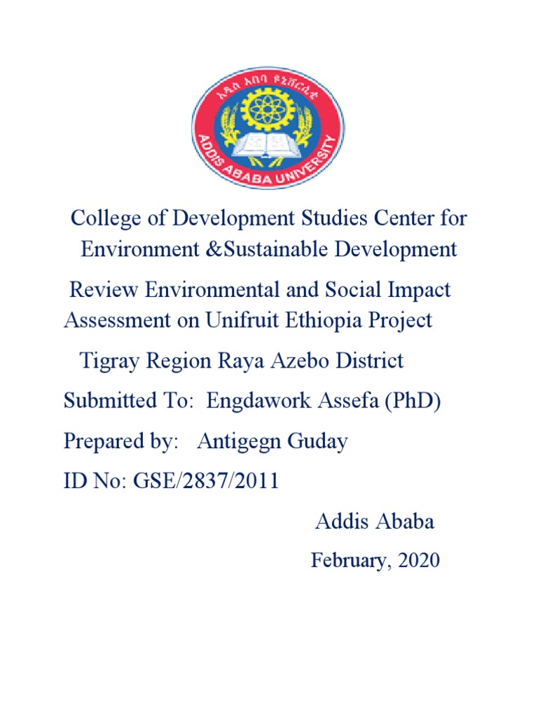 EIA Final | PDF | Environmental Impact Assessment | Emergency Management