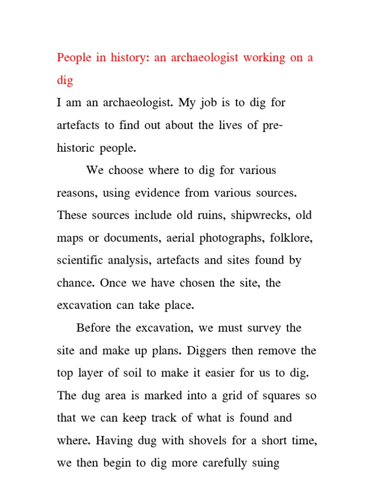 Archaeologist's Excavation Process | PDF | Excavation (Archaeology ...