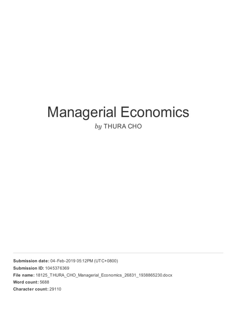 Managerial Economics | PDF