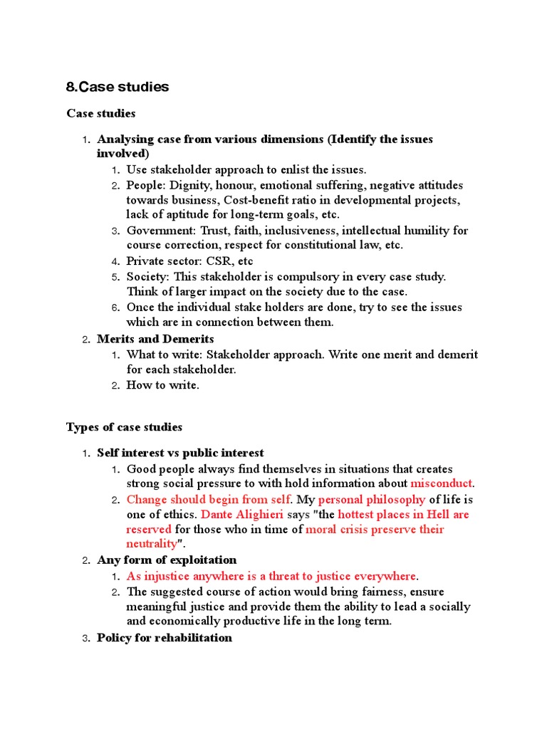 8.case Studies: Case Studies Analysing Case From Various Dimensions ...