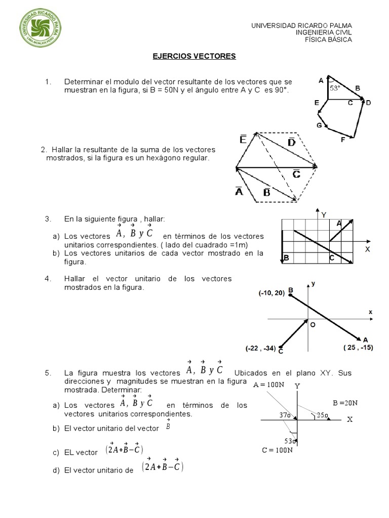 Ejercicios-Clases VECTORES | PDF | Vector Euclidiano | Álgebra