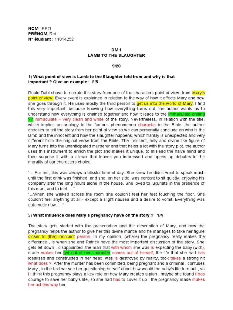 DM Anglais (1) REI PETI Ok | PDF | Narration | Police