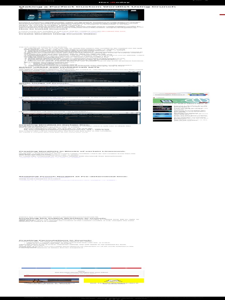 Making A Perfect Custom Wordlist Using Crunch | PDF | Character Encoding | Computer File