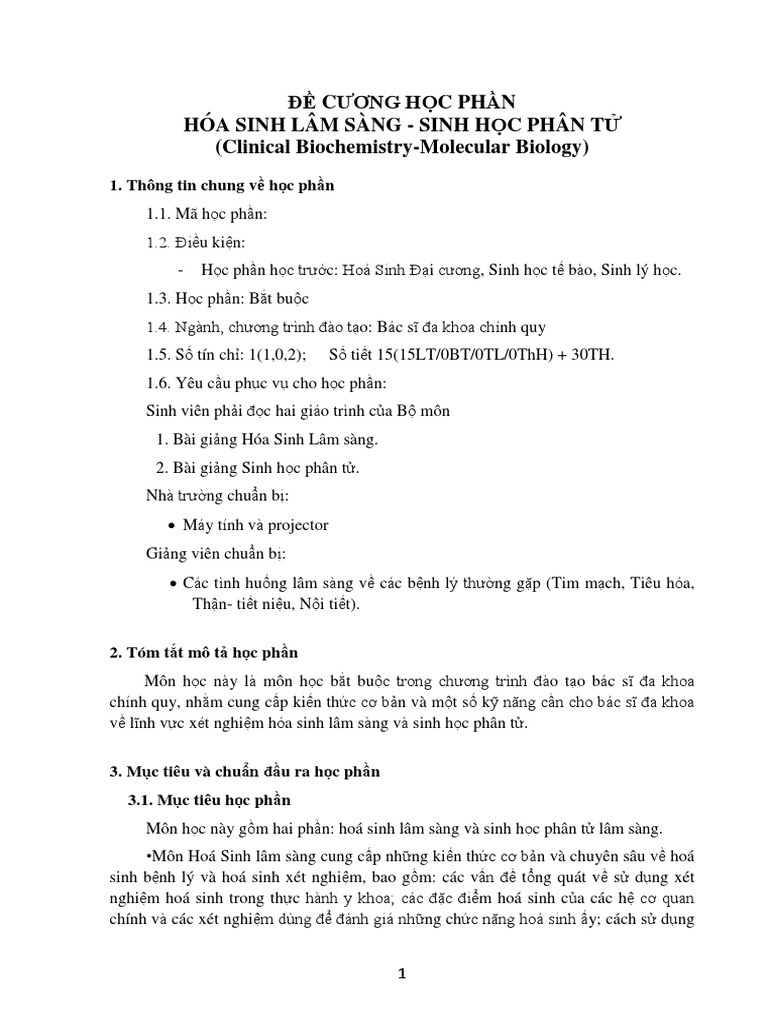 Đề Cương Môn HSLS Y3 (Gửi SV) 21.10.2020 PDF | PDF