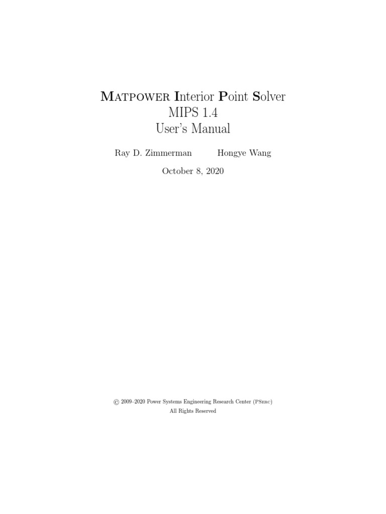 MIPS Manual PDF | PDF | Mathematical Optimization | Matlab