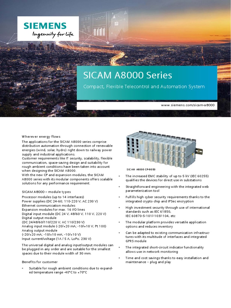 SICAM A8000 Series: Compact, Flexible Telecontrol and Automation System ...