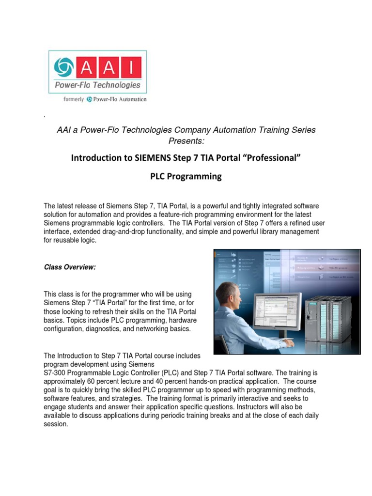 Introduction To SIEMENS Step 7 TIA Portal "Professional" PLC Programming | PDF | Programmable ...