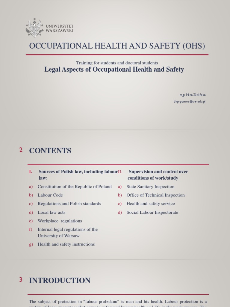 Legal Aspects of Occupational Health and Safety - Module-I | PDF ...