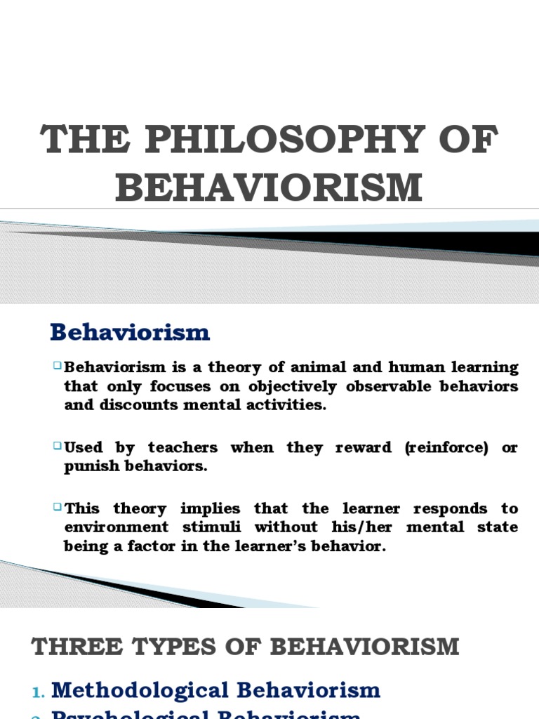 The Philosophy of Behaviorism in 40 Characters | PDF | Behaviorism ...