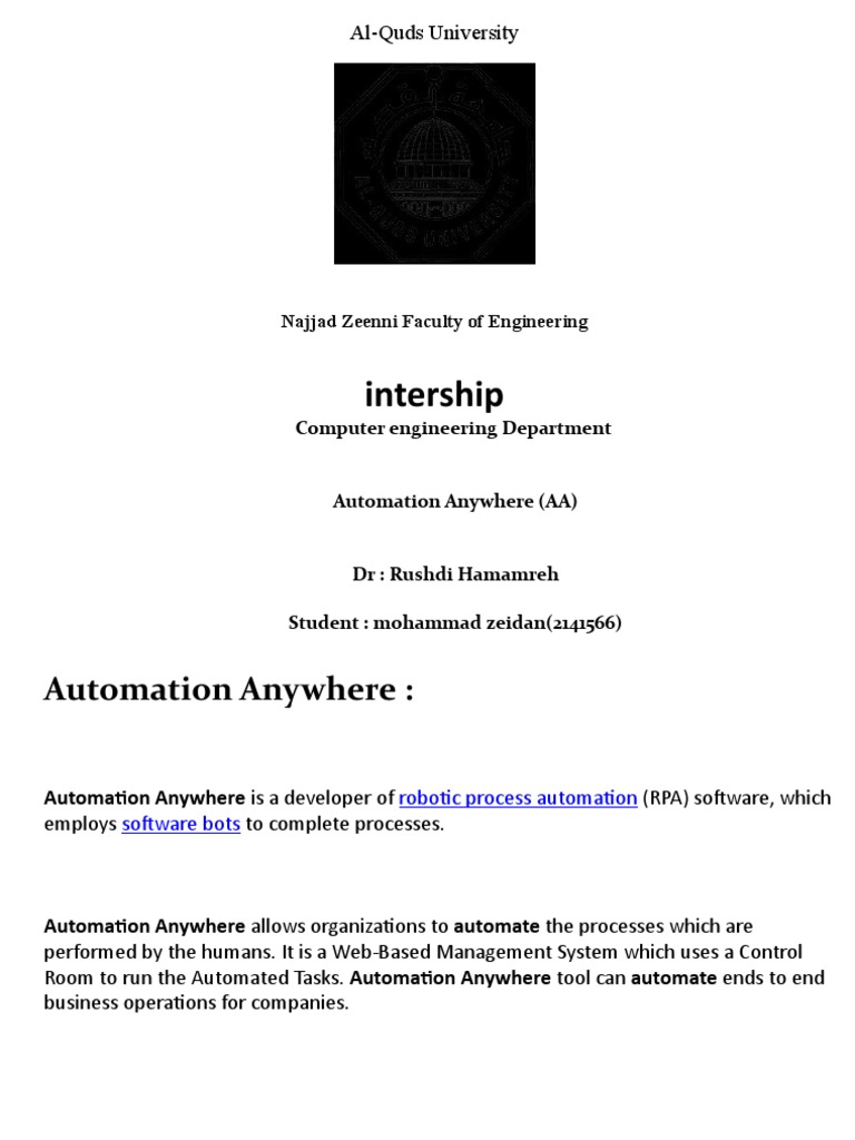 Intership | PDF | Automation | Microsoft Excel