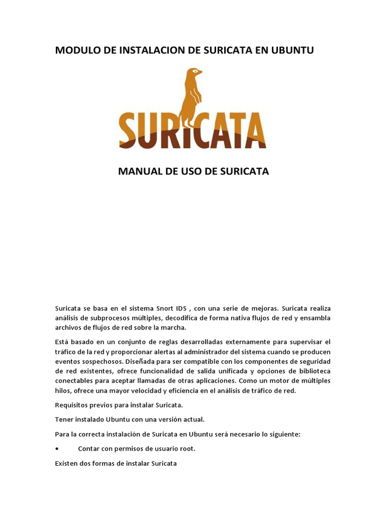 Manual Suricata 2.0 | PDF | Hilo (Computación) | Red de computadoras