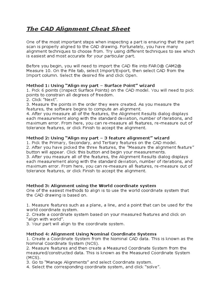 The CAD Alignment Cheat Sheet: Method 1: Using "Align My Part - Surface ...