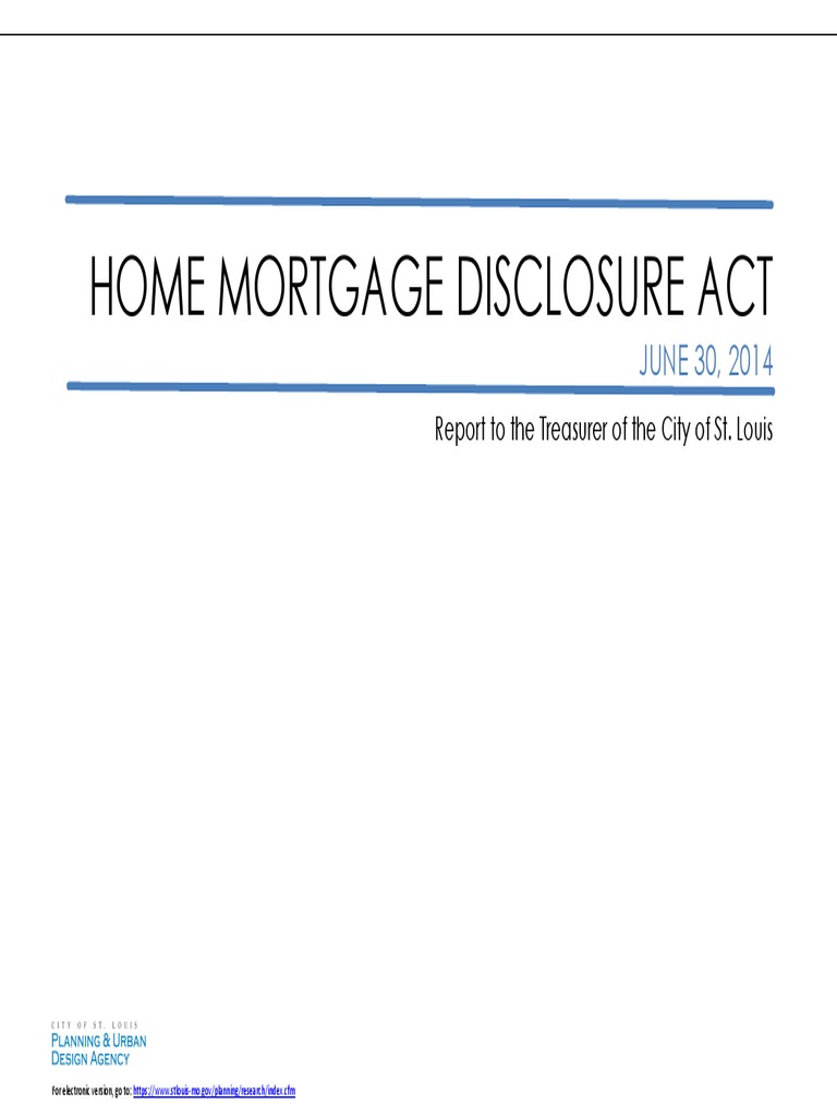 Home Mortgage Disclosure Act: JUNE 30, 2014 | PDF | Home Mortgage ...