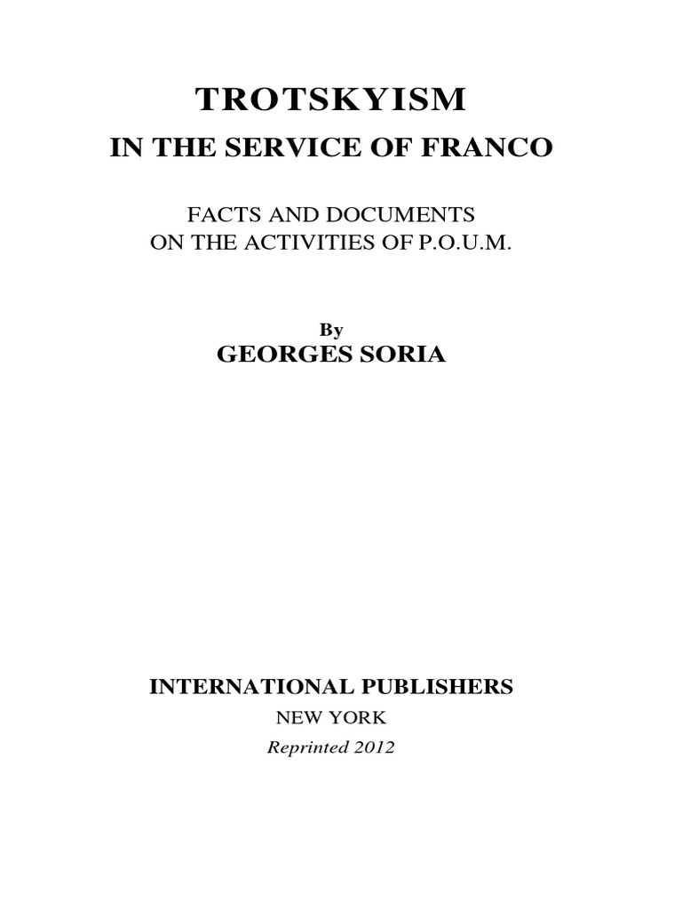 Trotskyism in The Service of Franco | PDF | Espionage | Francisco Franco