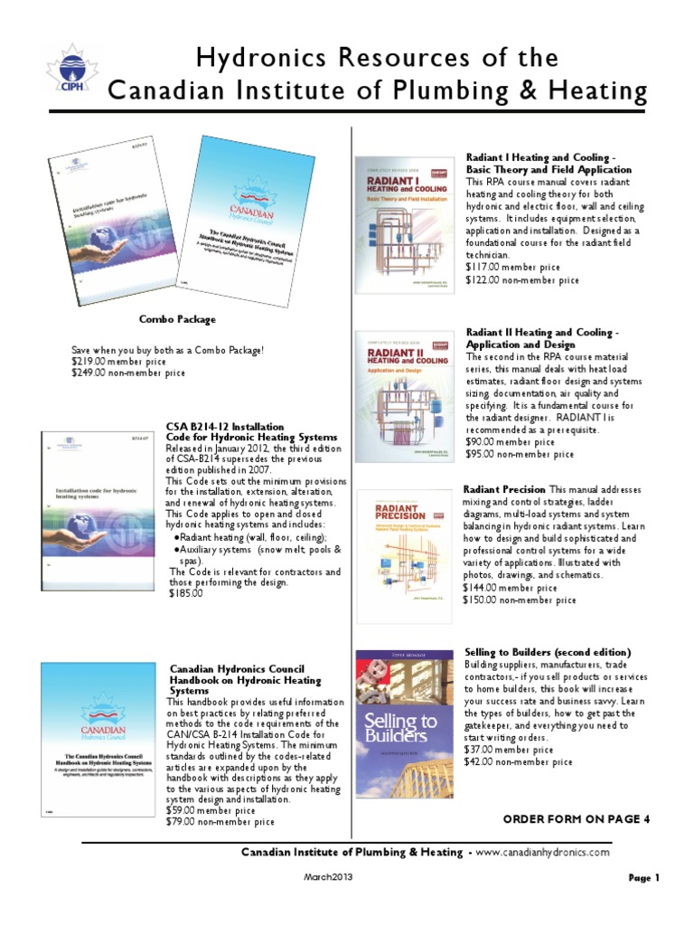 Hydronics Resources of The Canadian Institute of Plumbing & Heating ...