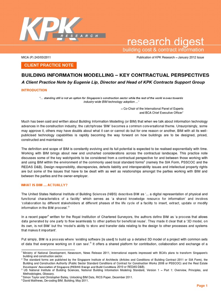 BIM Key Contractual | PDF | Building Information Modeling | Interoperability