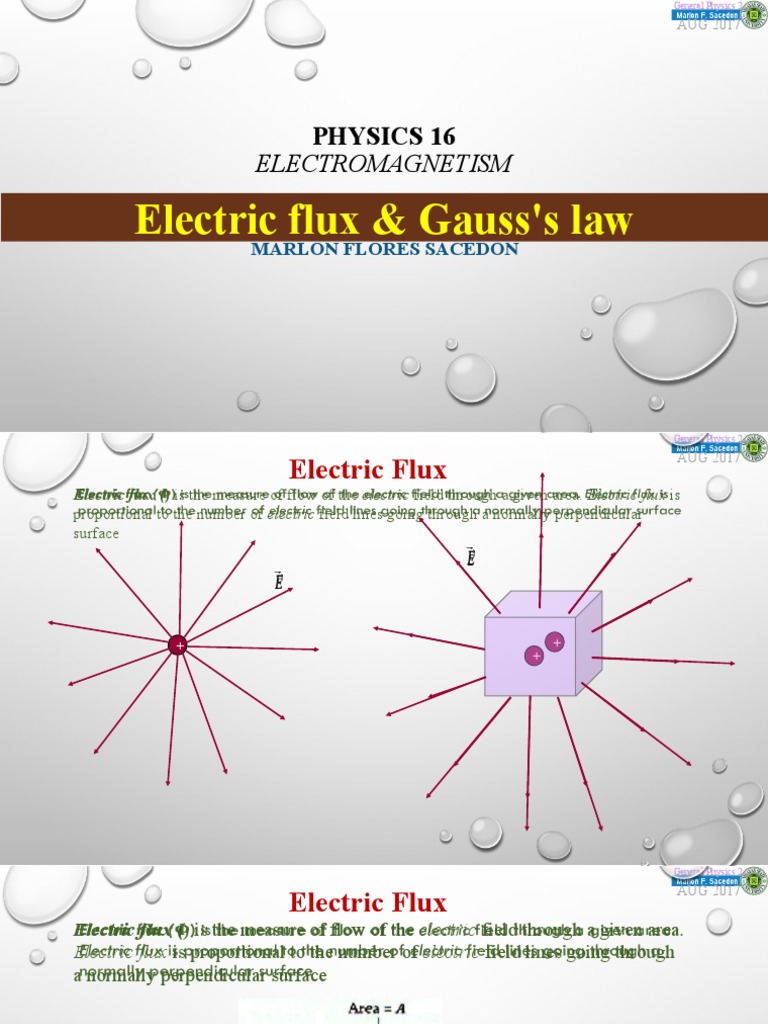 Electric Flux Gauss S Law Physics 16 Pdf Flux Electric Field