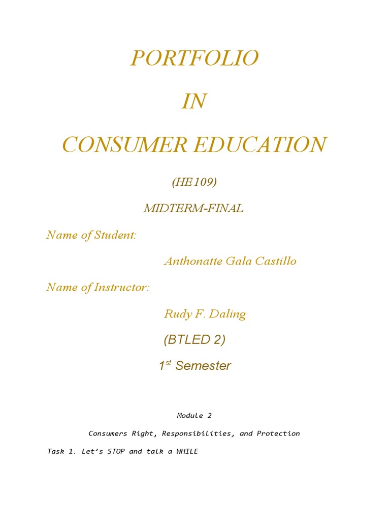 Consumer Educ. Final | PDF | Consumerism | Consumers