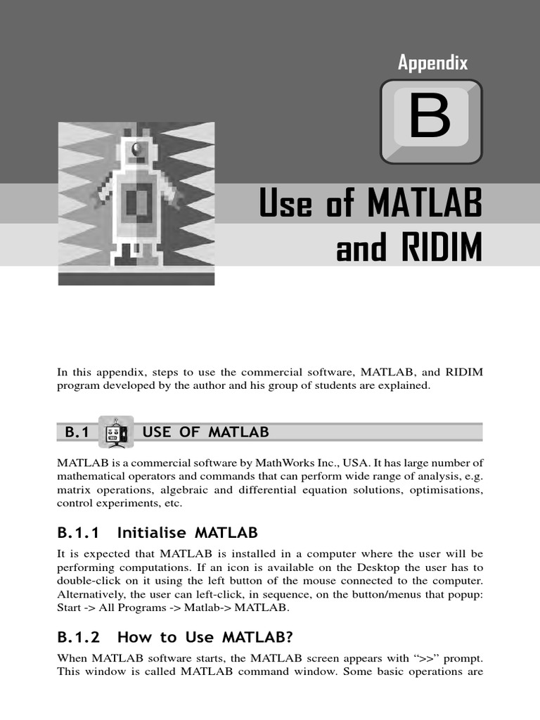 Use of Matlab and RIDIM: Appendix | PDF | Matlab | Icon (Computing)