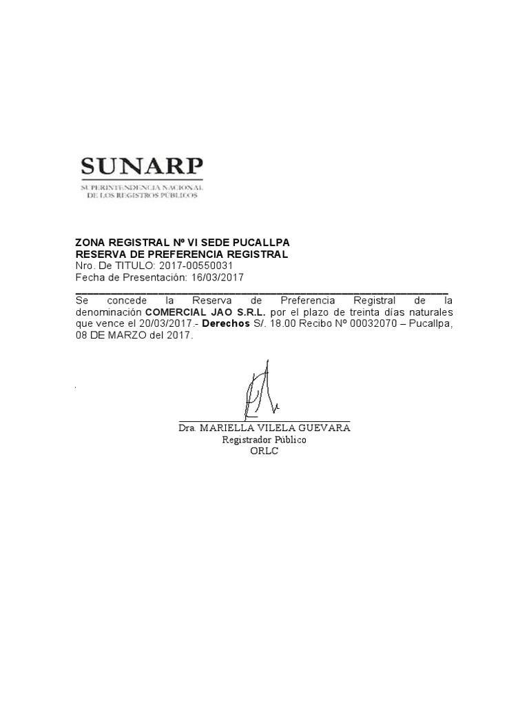Reserva-Sunarp | PDF